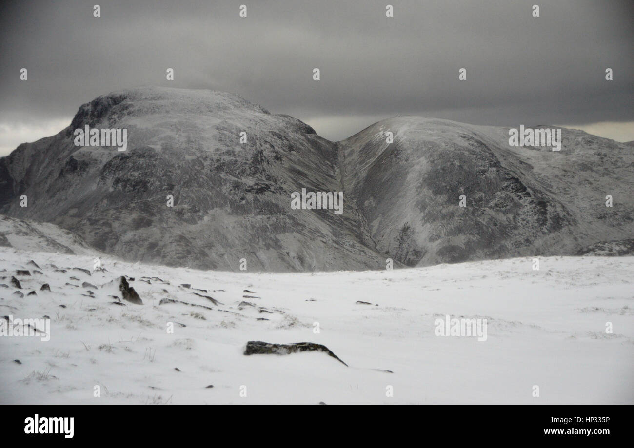 The Snow Covered Wainwrights Mountains of Great Gable & Green Gable ...