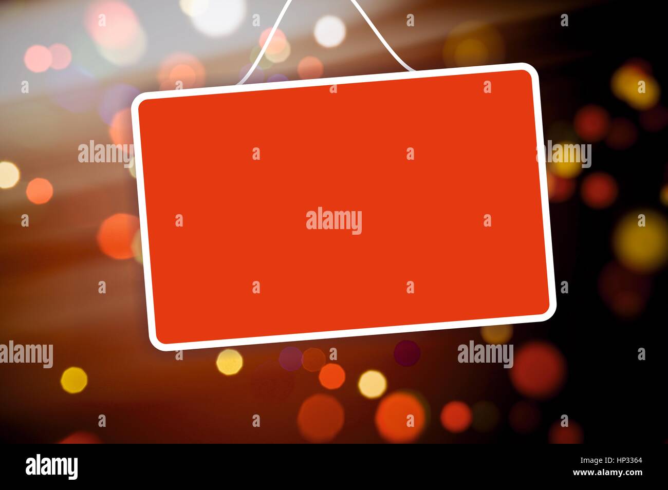 Red sign hanging on a glass storefront Stock Photo - Alamy