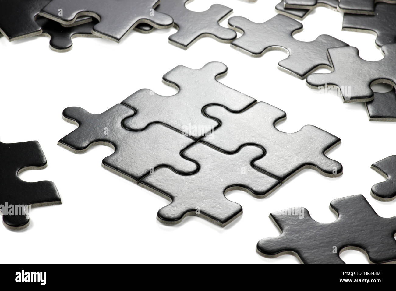pieces of a jigsaw puzzle isolated on white background Stock Photo - Alamy