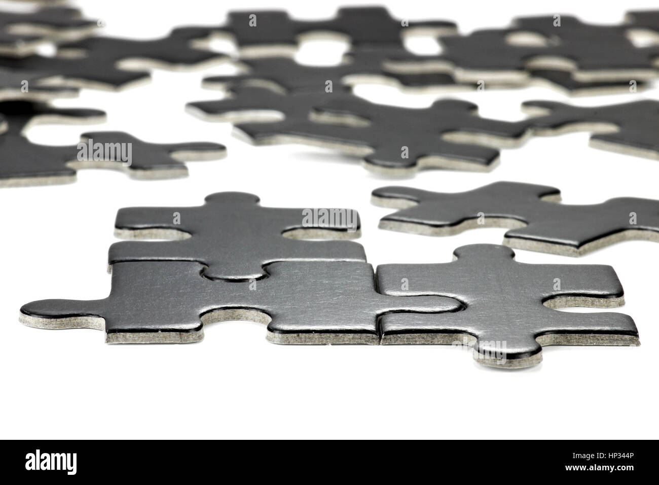 pieces of a jigsaw puzzle isolated on white background Stock Photo - Alamy