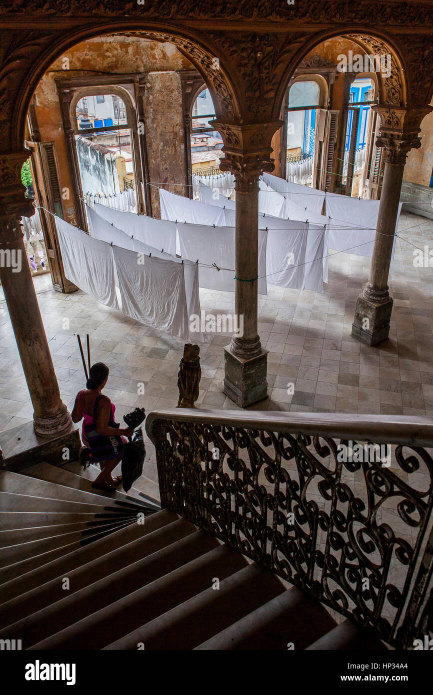 Entrance to the restaurant Paladar La Guarida, Centro Habana district ...