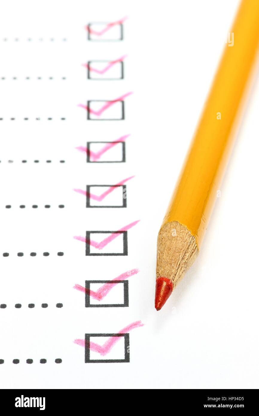 Checklist marks hi-res stock photography and images - Alamy
