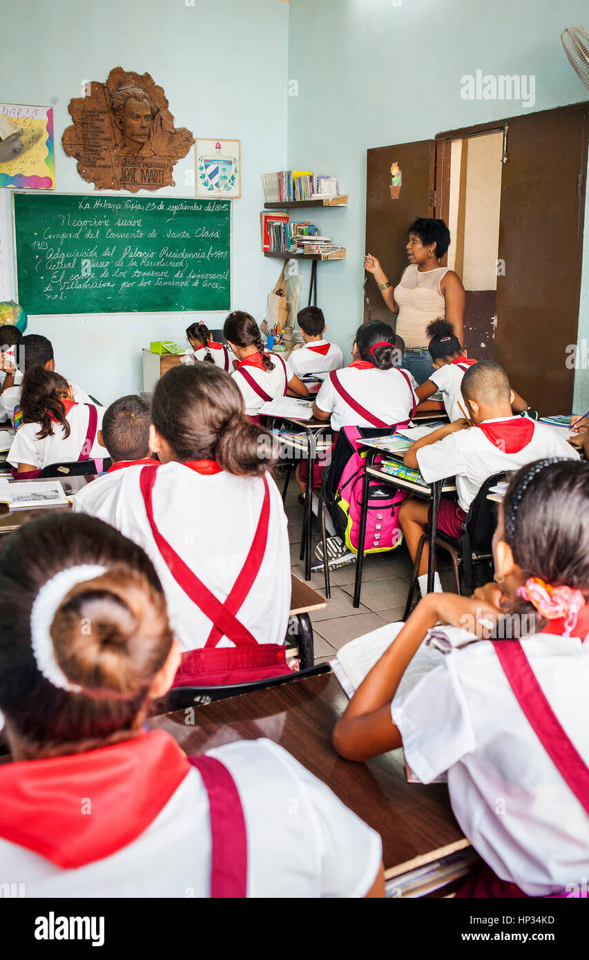 Classroom in elementary school Jose Marti, in Old Havana, Habana Vieja ...