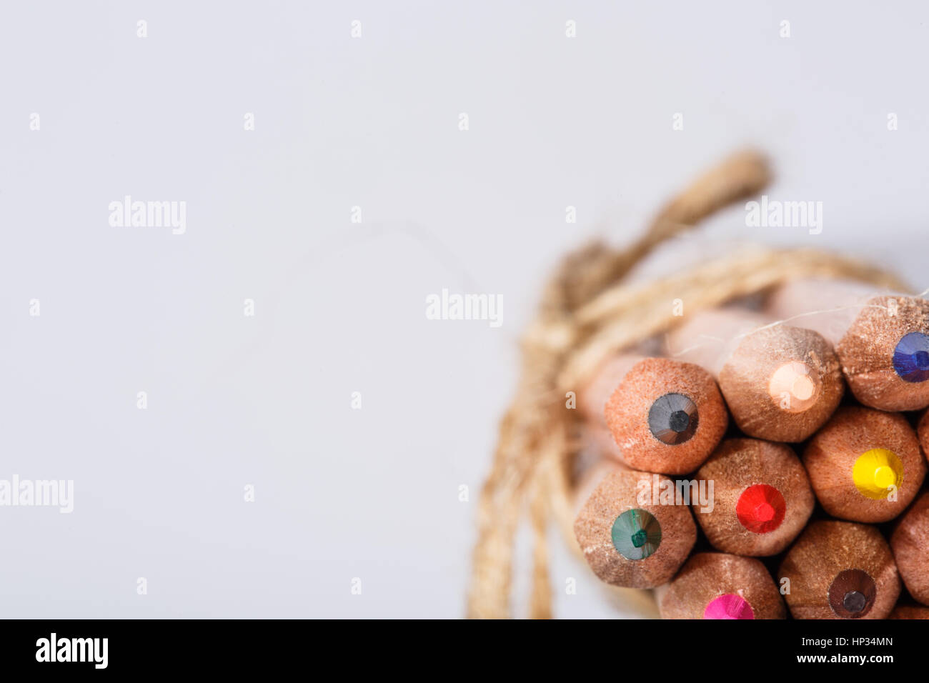 bunch of pencils stylized decirative rope on white background. Colorful ...