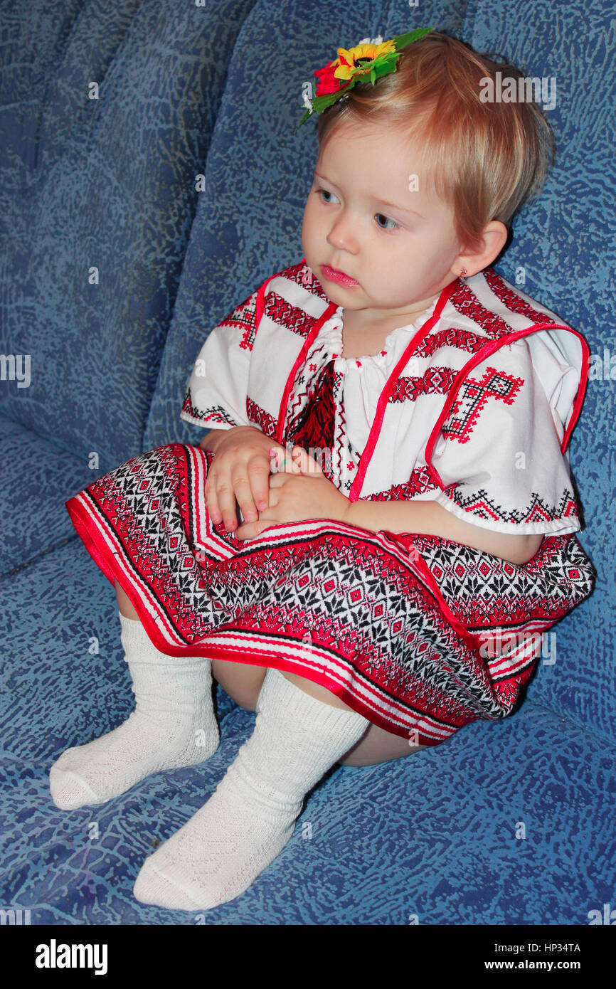 beautiful baby in traditional Ukrainian national suit Stock Photo - Alamy