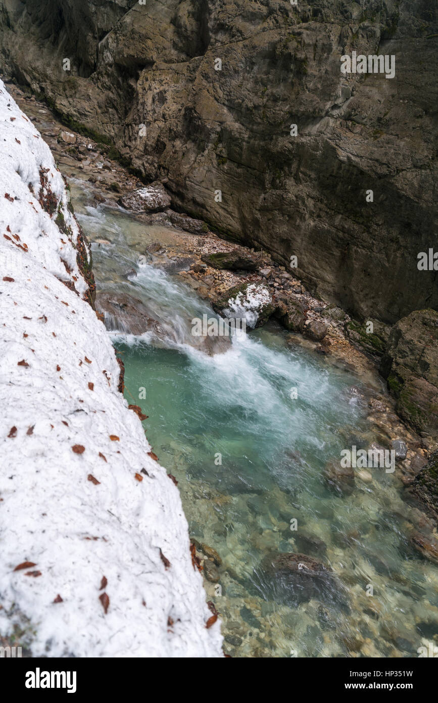 Winter in Gorge Partnachklamm in Garmisch-Partenkirchen, Bavaria ...