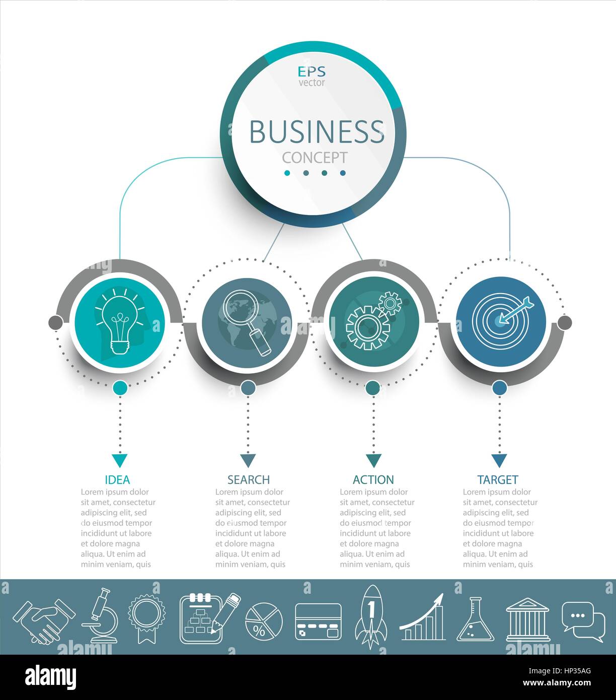 Vector illustration infographic template with 3D circles paper label ...