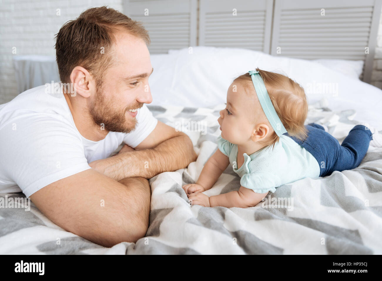 Amazed toddler girl having fun with her father Stock Photo - Alamy