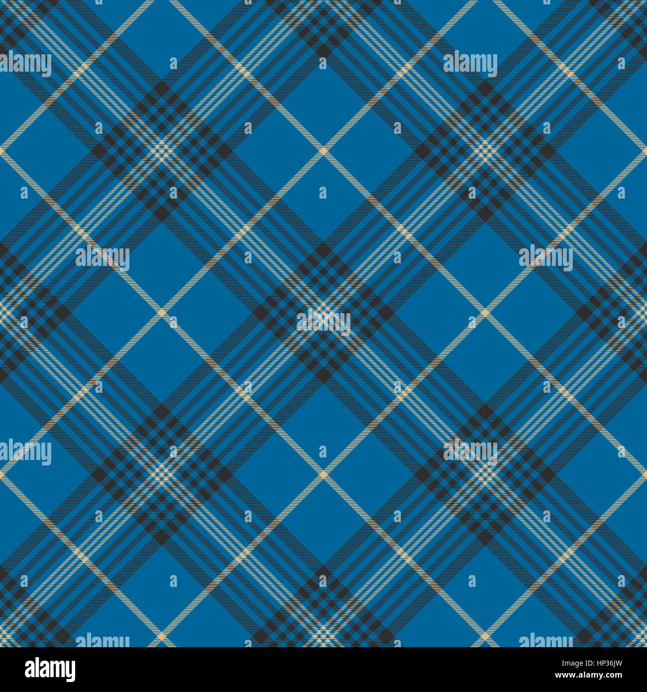 Fabric texture blue check plaid seanless pattern. Vector illustration ...