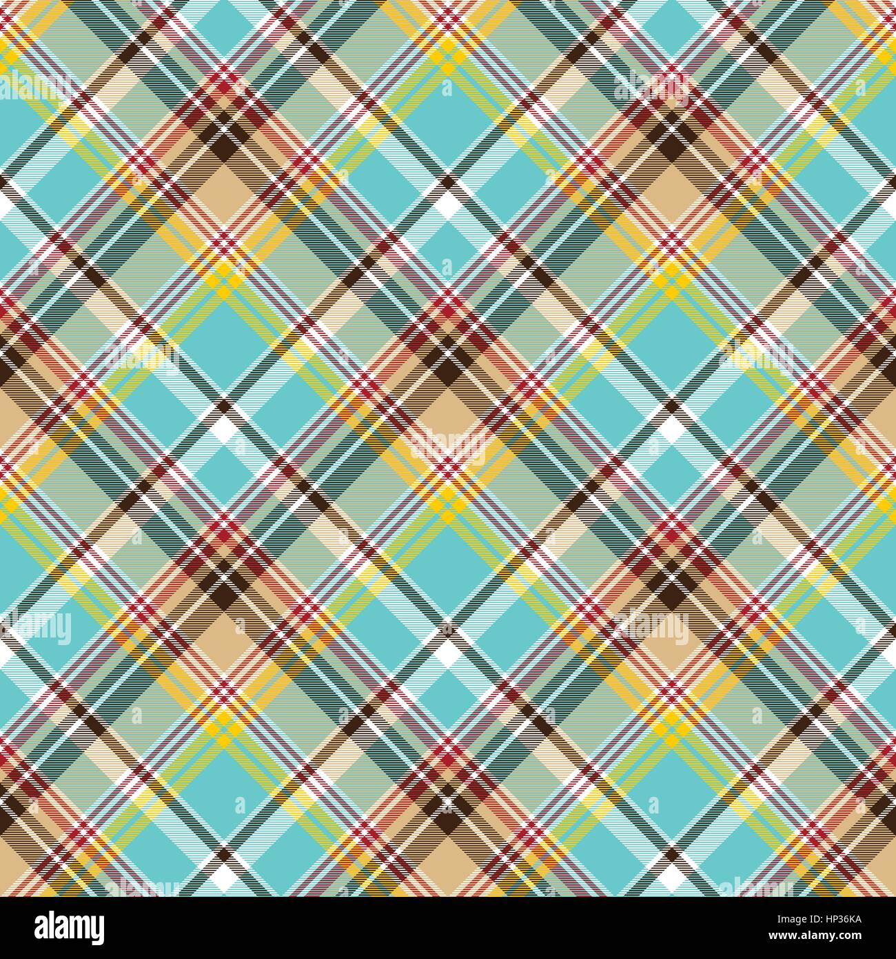 Seamless fabric texture plaid blue madras. Vector illustration Stock ...