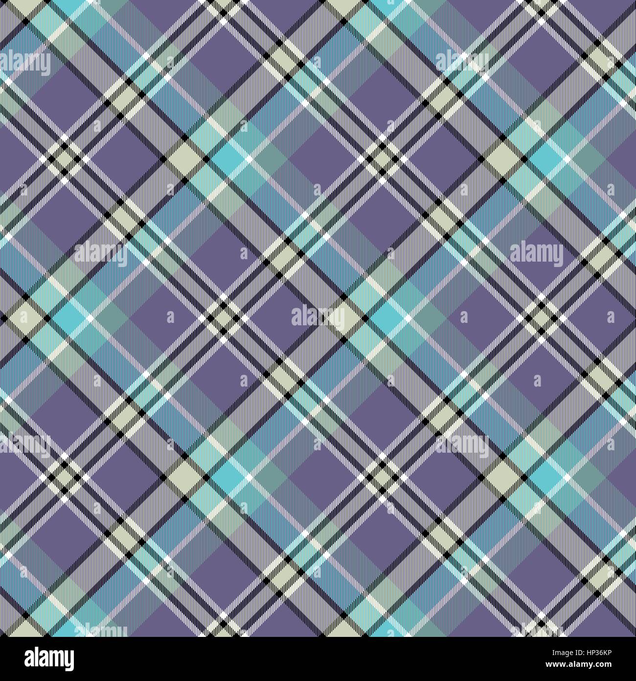 Blue cold color tartan seamless fabric texture. Vector illustration ...