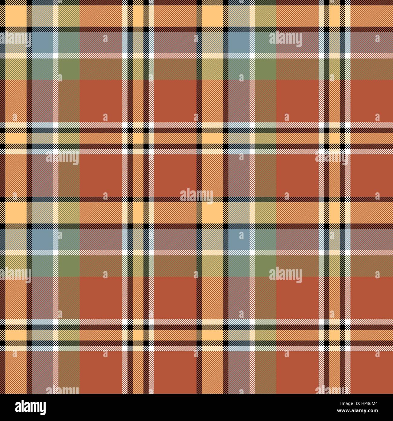 Brown beige colors check fabric texture seamless pattern. Vector ...