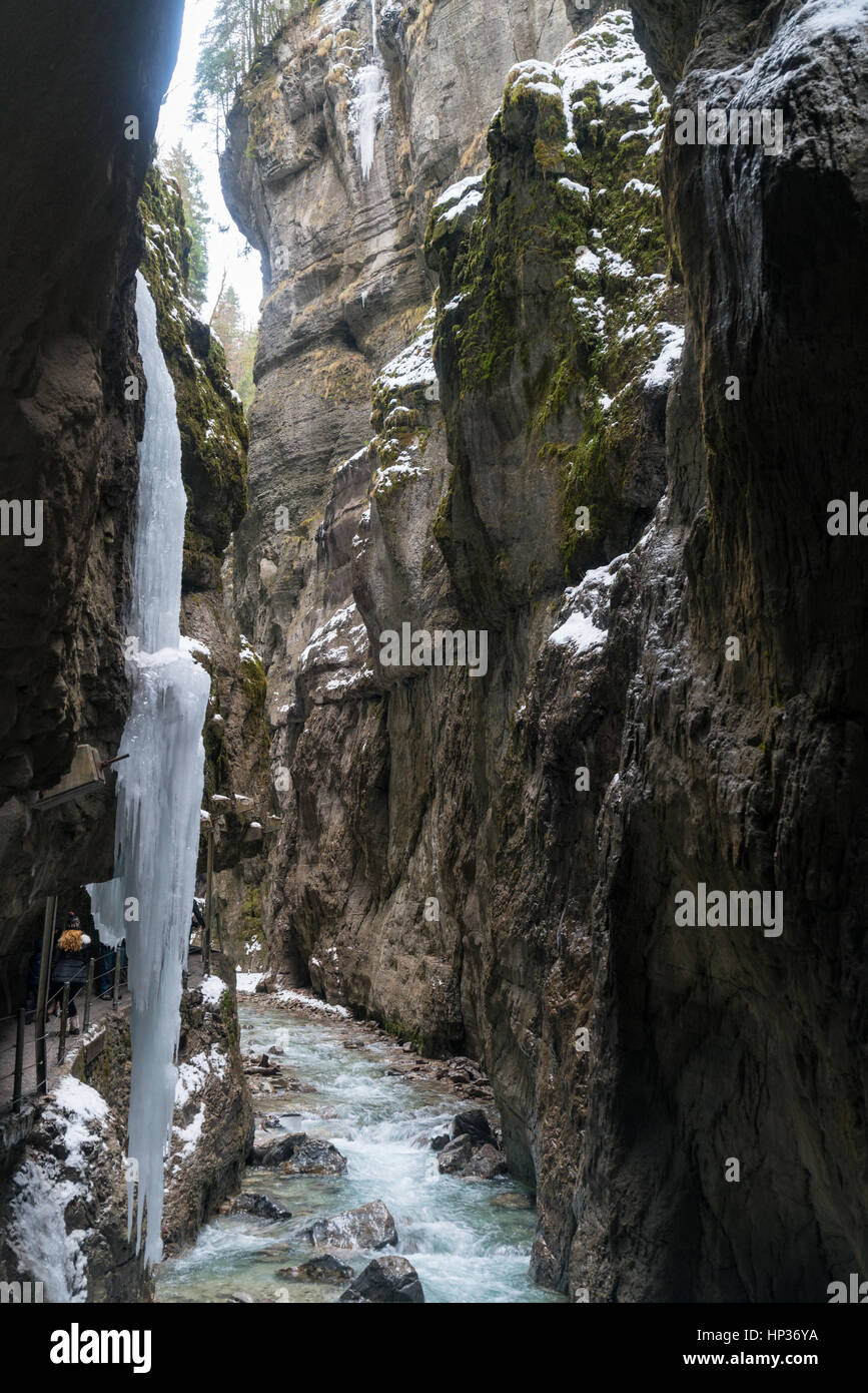 Winter in Gorge Partnachklamm in Garmisch-Partenkirchen, Bavaria ...