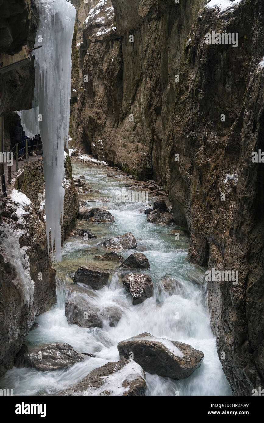 Winter in Gorge Partnachklamm in Garmisch-Partenkirchen, Bavaria ...