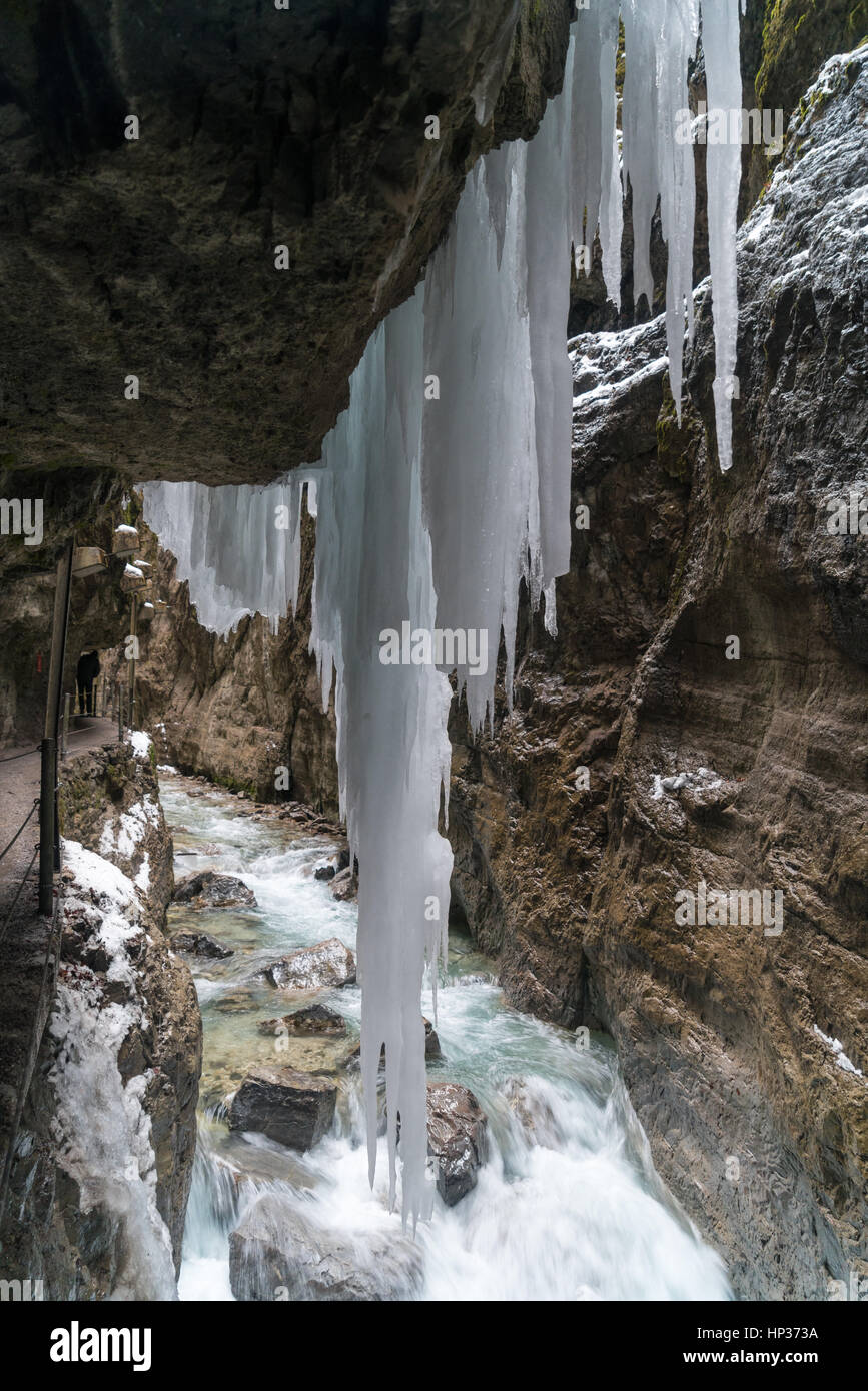 Winter in Gorge Partnachklamm in Garmisch-Partenkirchen, Bavaria ...