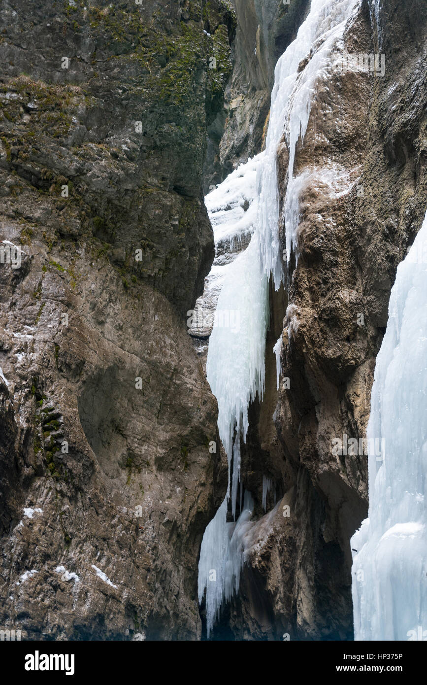 Winter in Gorge Partnachklamm in Garmisch-Partenkirchen, Bavaria ...