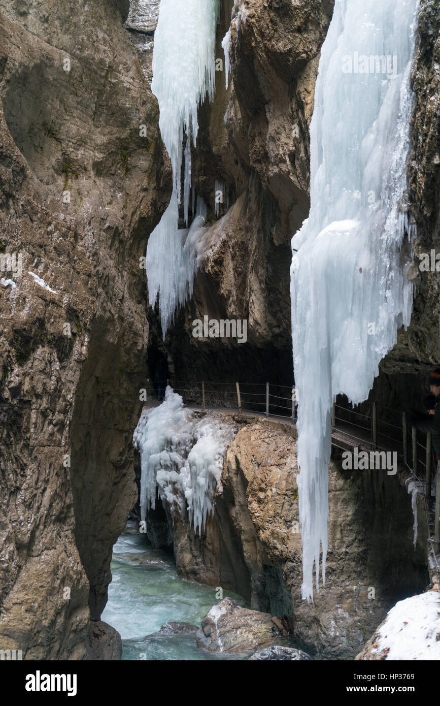 Winter in Gorge Partnachklamm in Garmisch-Partenkirchen, Bavaria ...