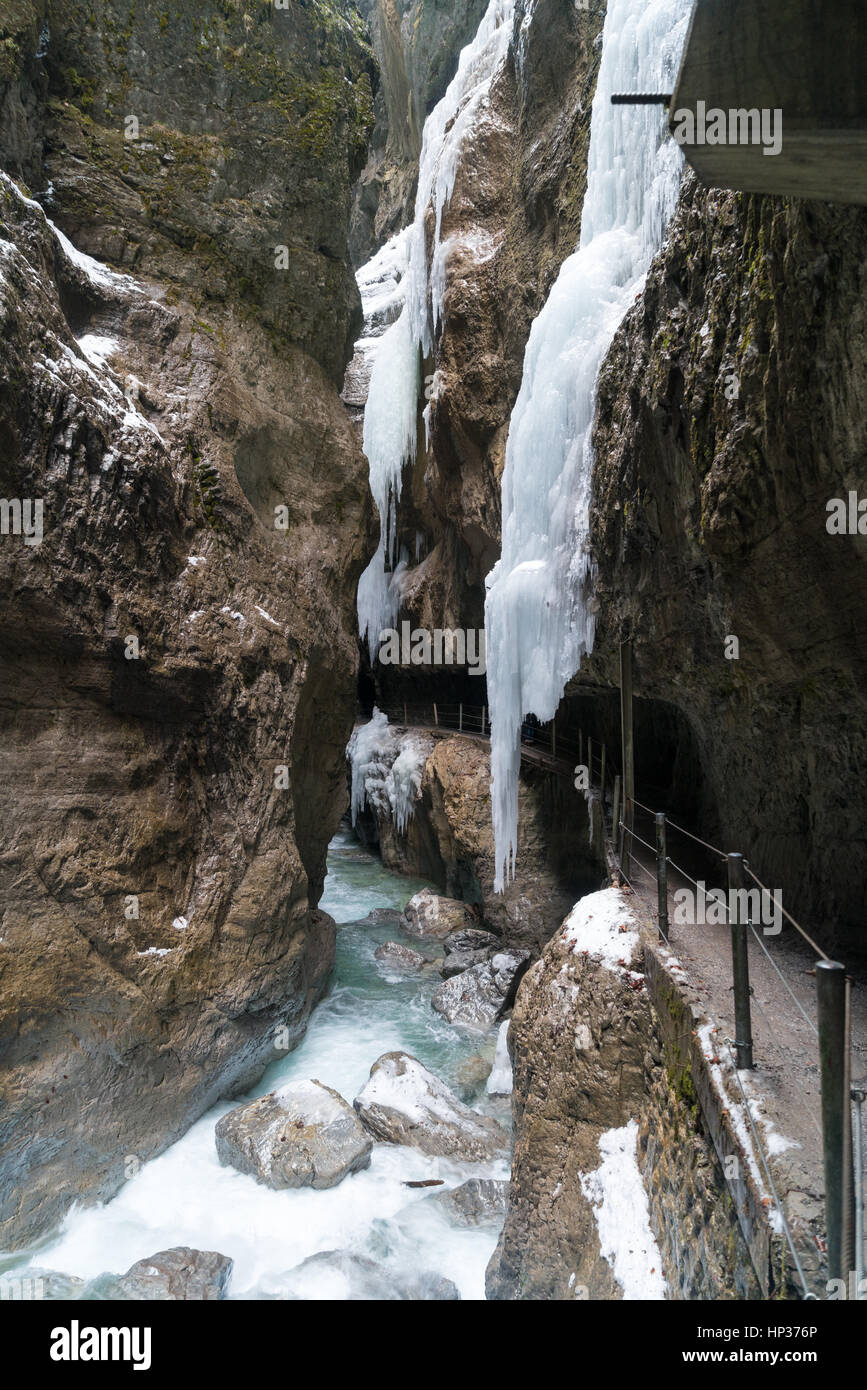 Winter in Gorge Partnachklamm in Garmisch-Partenkirchen, Bavaria ...