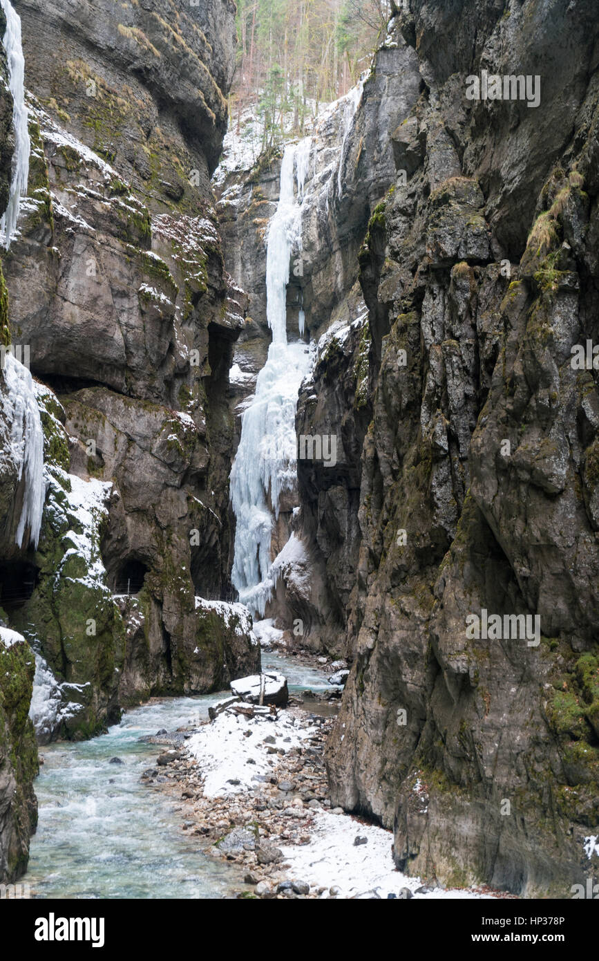 Winter in Gorge Partnachklamm in Garmisch-Partenkirchen, Bavaria ...
