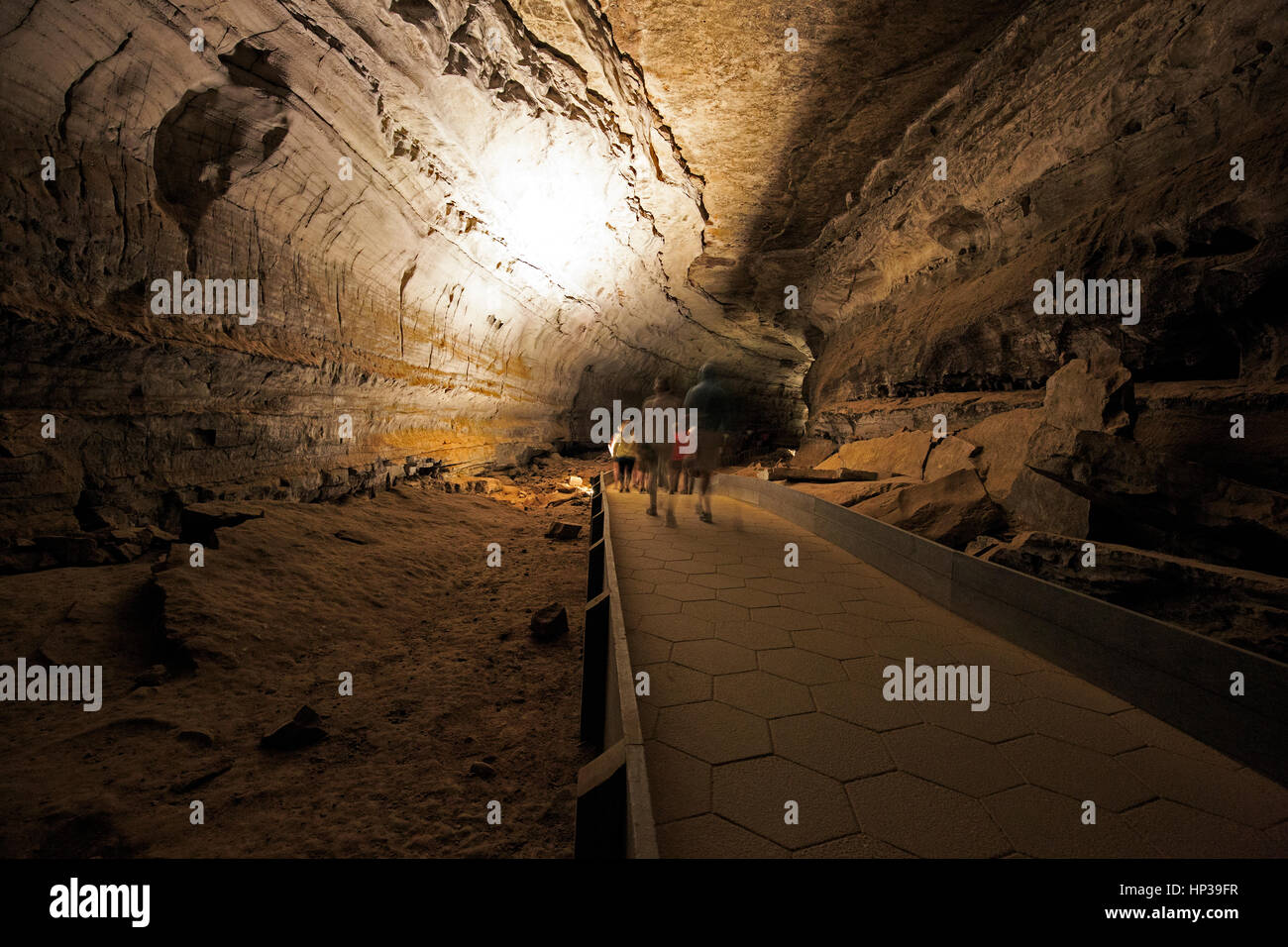 Underground walking underground cave tour at Mammoth Cave National Park ...