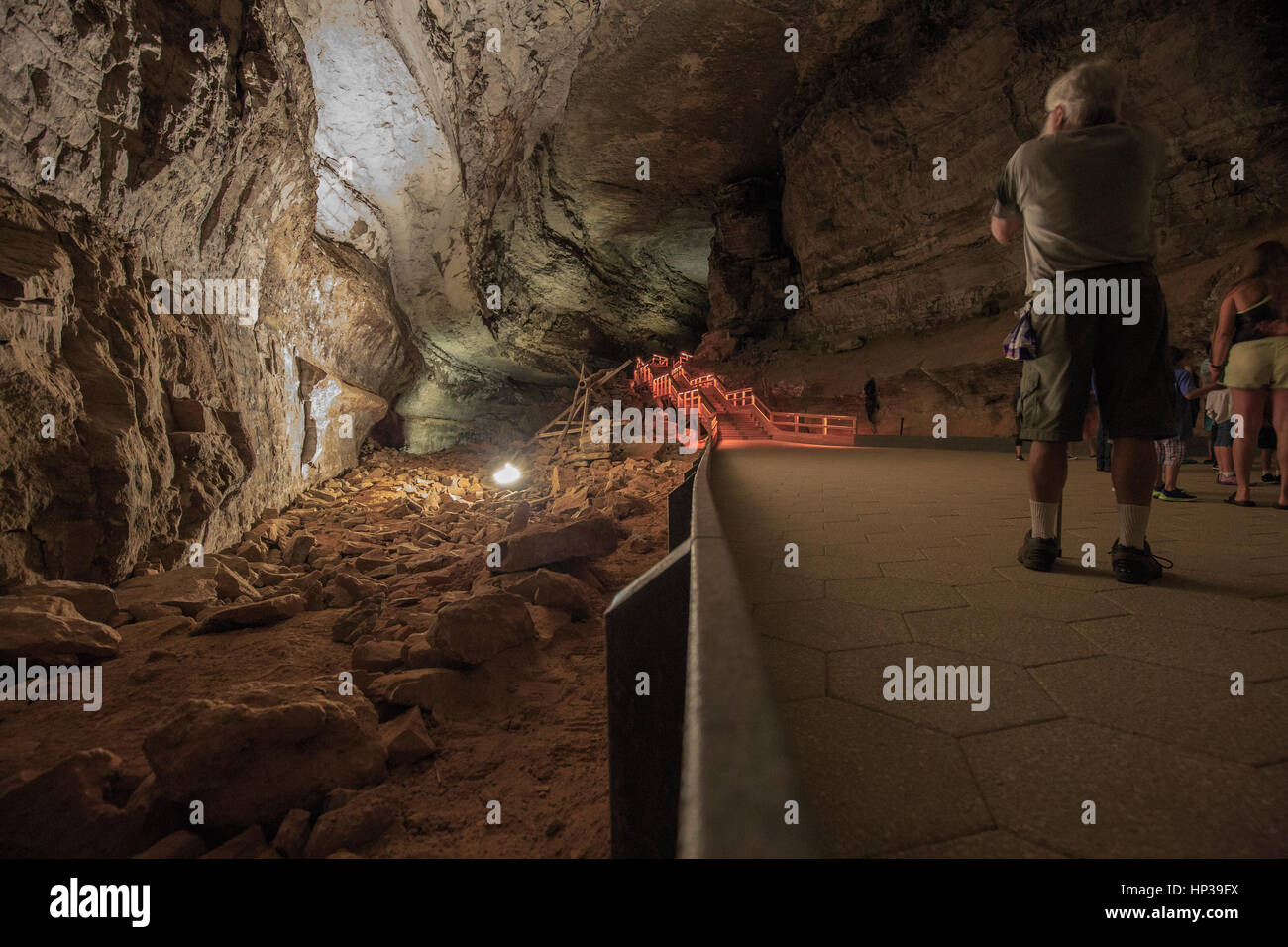 Underground walking underground cave tour at Mammoth Cave National Park ...