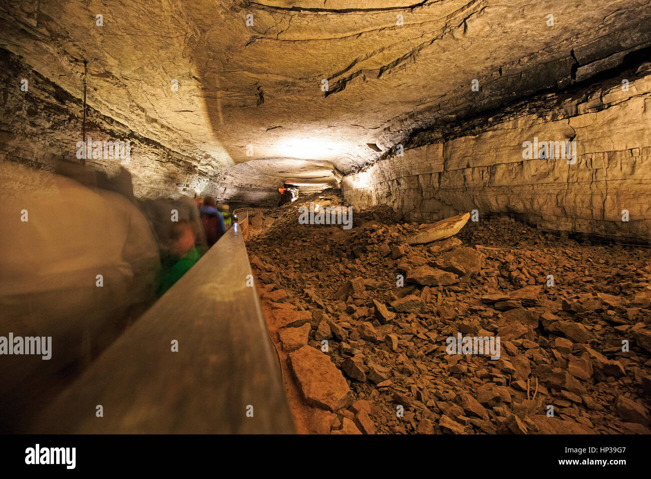 Underground walking underground cave tour at Mammoth Cave National Park ...