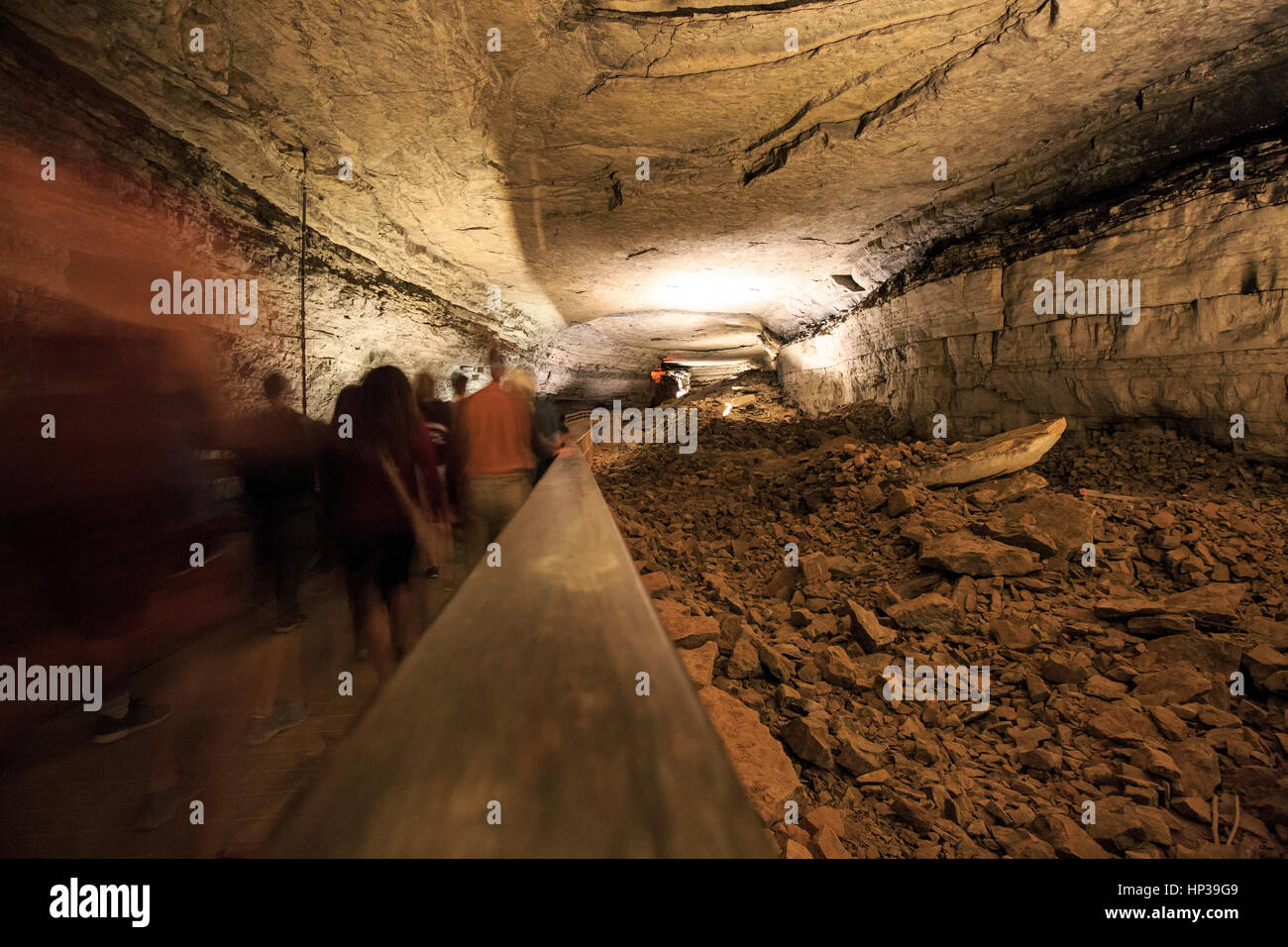 Underground walking underground cave tour at Mammoth Cave National Park ...