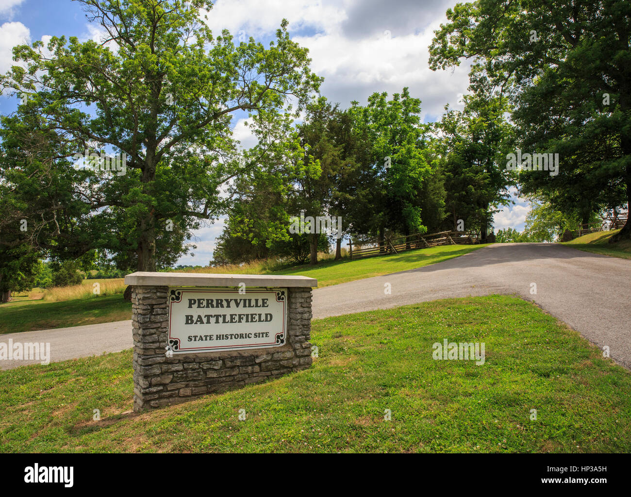 Entrance sign for Perryfield Battlefield State Historic Site Stock ...