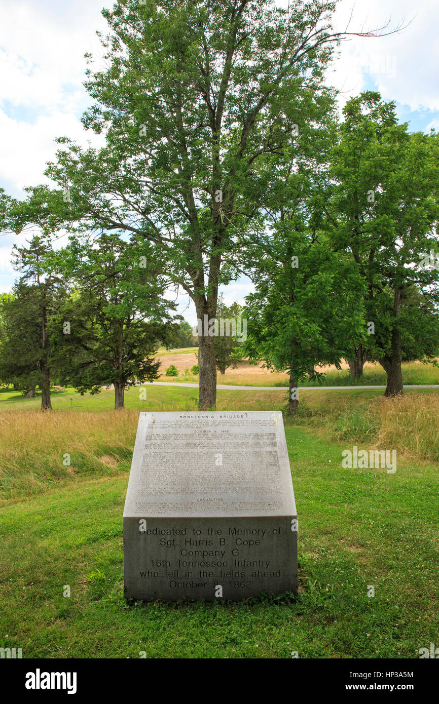 Marker showing the location of Donelson's Brigade at the Perryfield ...