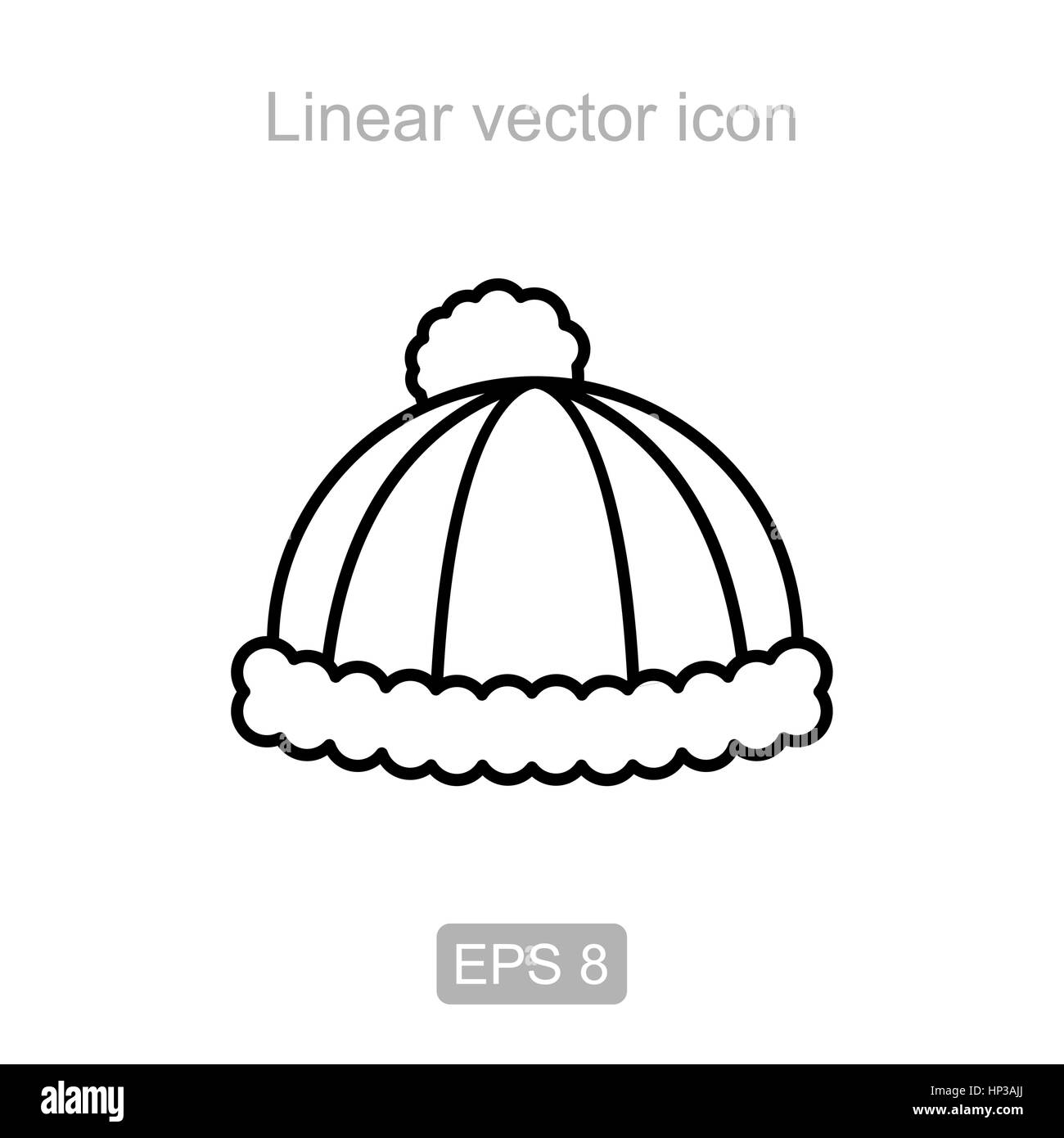 Knitted hat line icon Stock Vector Images - Alamy
