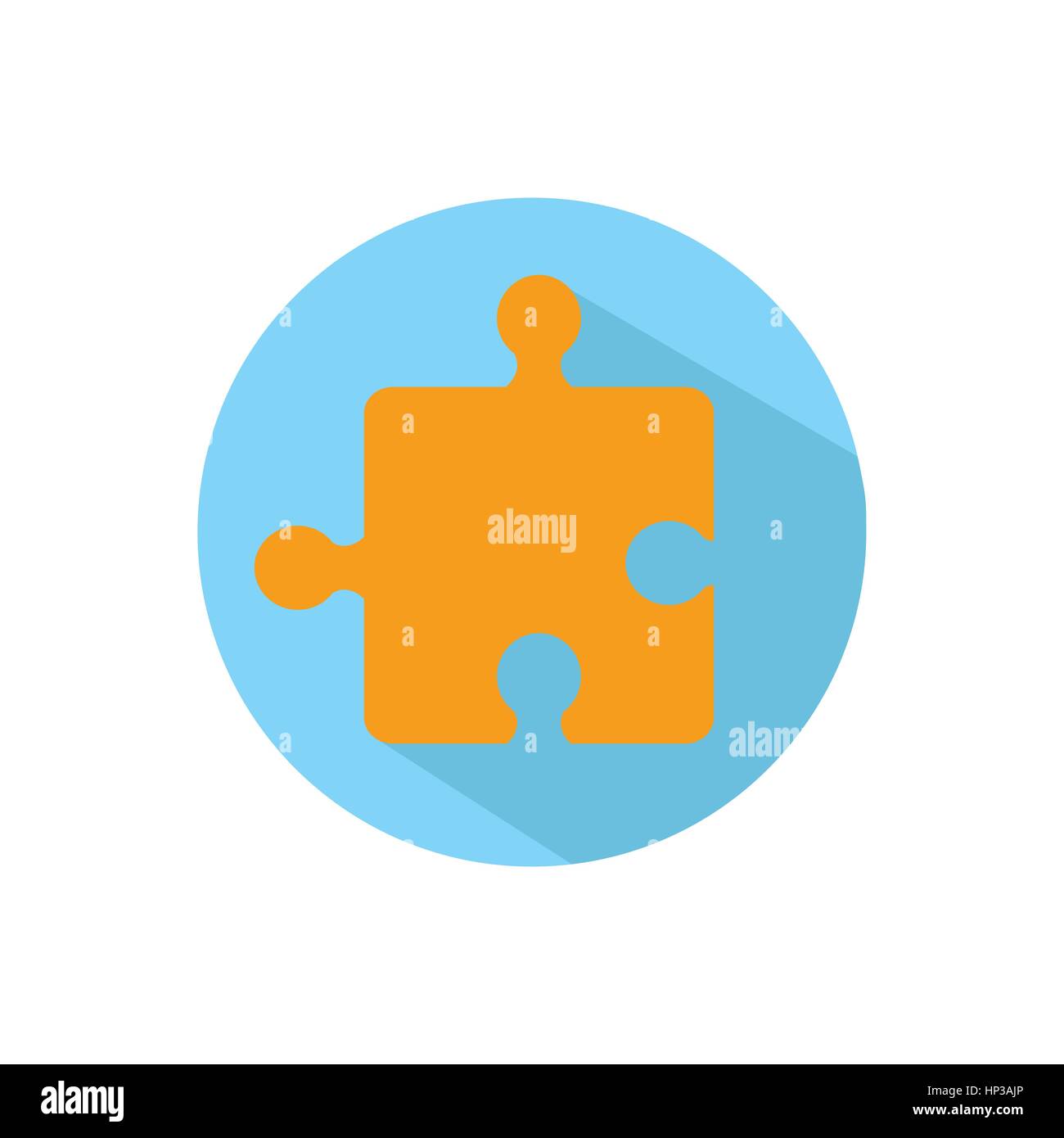 Puzzle. on a white background in a bright circle. Trendy flat style for ...