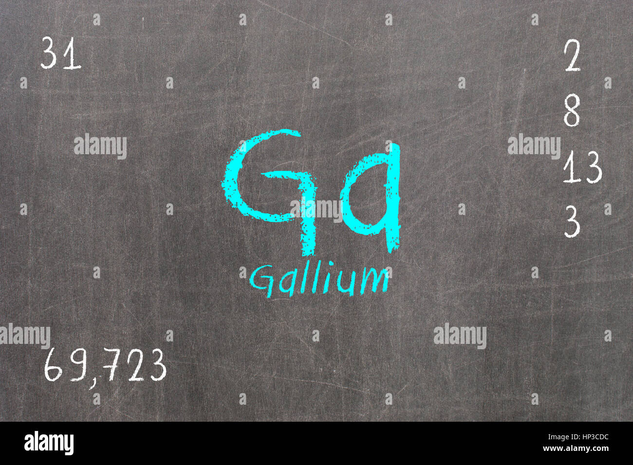 Isolated blackboard with periodic table, Gallium, chemistry Stock Photo ...