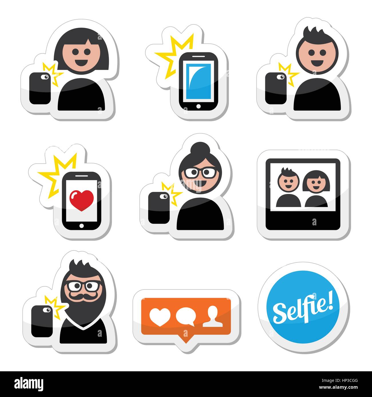 Boy taking selfies Stock Vector Images - Alamy
