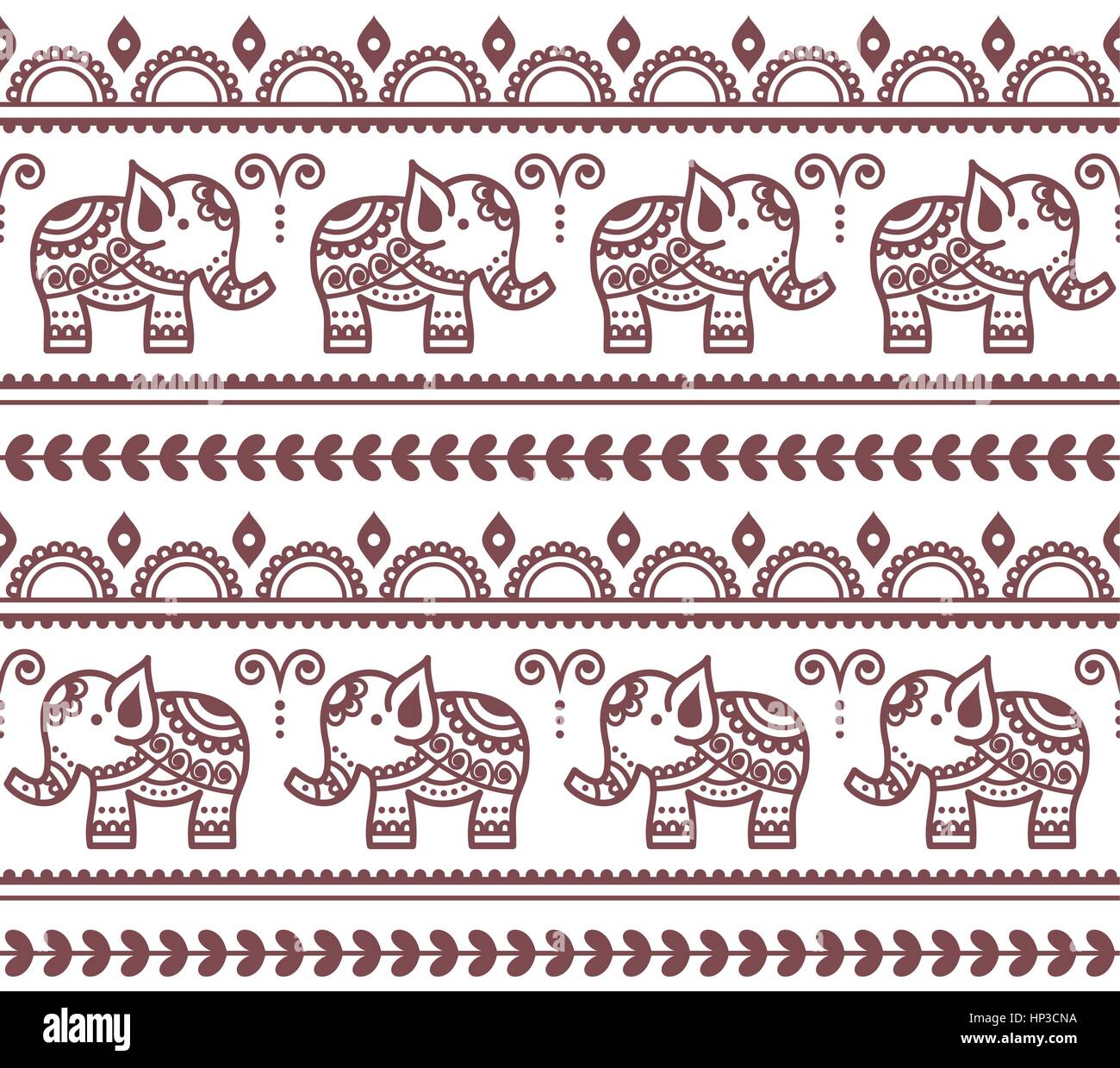 Indian Elephant Border Design