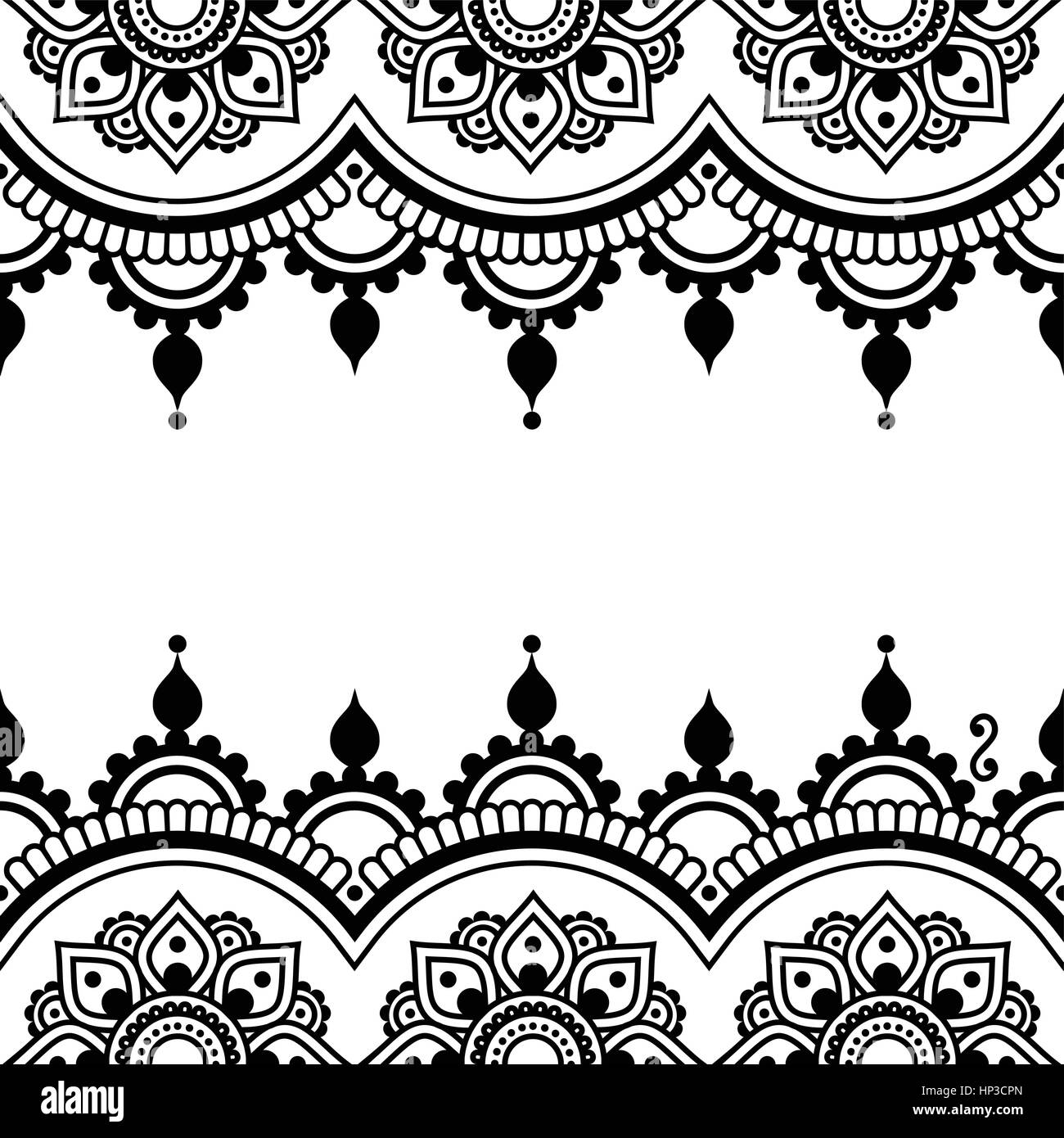 Mehndi, Indian Henna tattoo design - greetings card, lace ornament ...