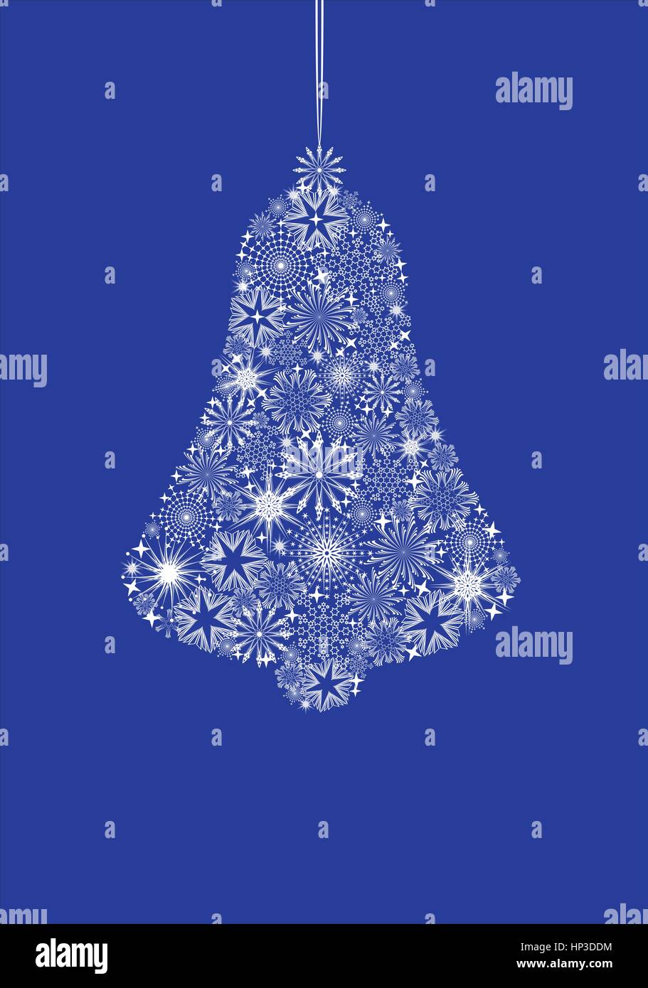 Christmas bell, snowflakes ball white vector illustration Stock Vector ...