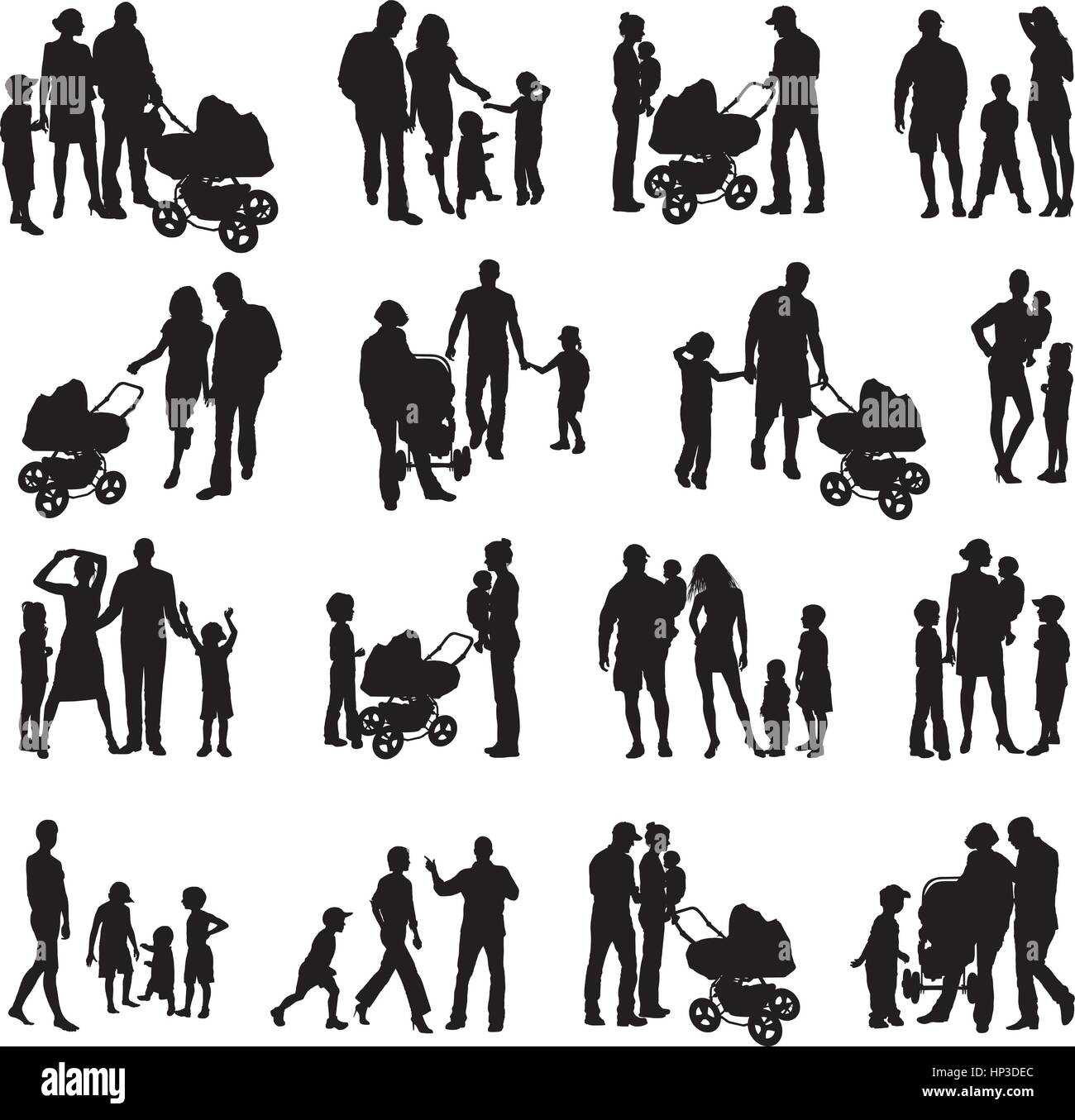 Set of family silhouetted Stock Vector Image & Art - Alamy