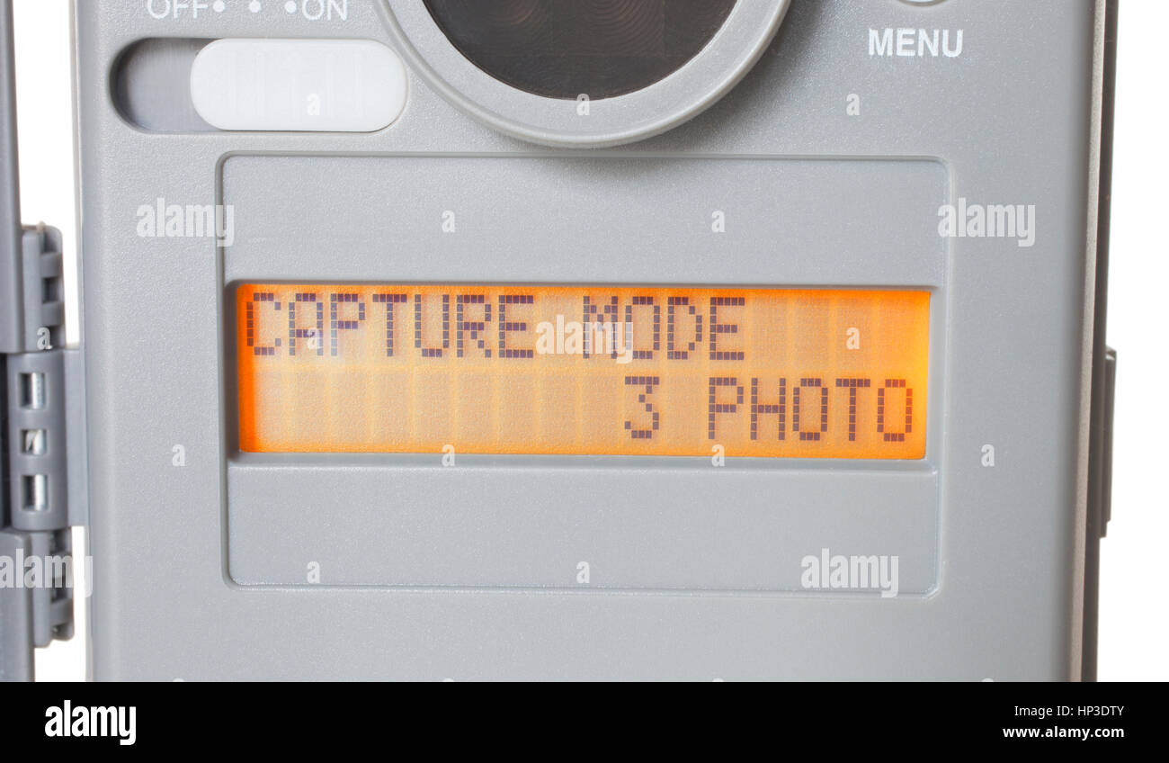 Menu on a security camera asking about photo capture mode Stock Photo ...