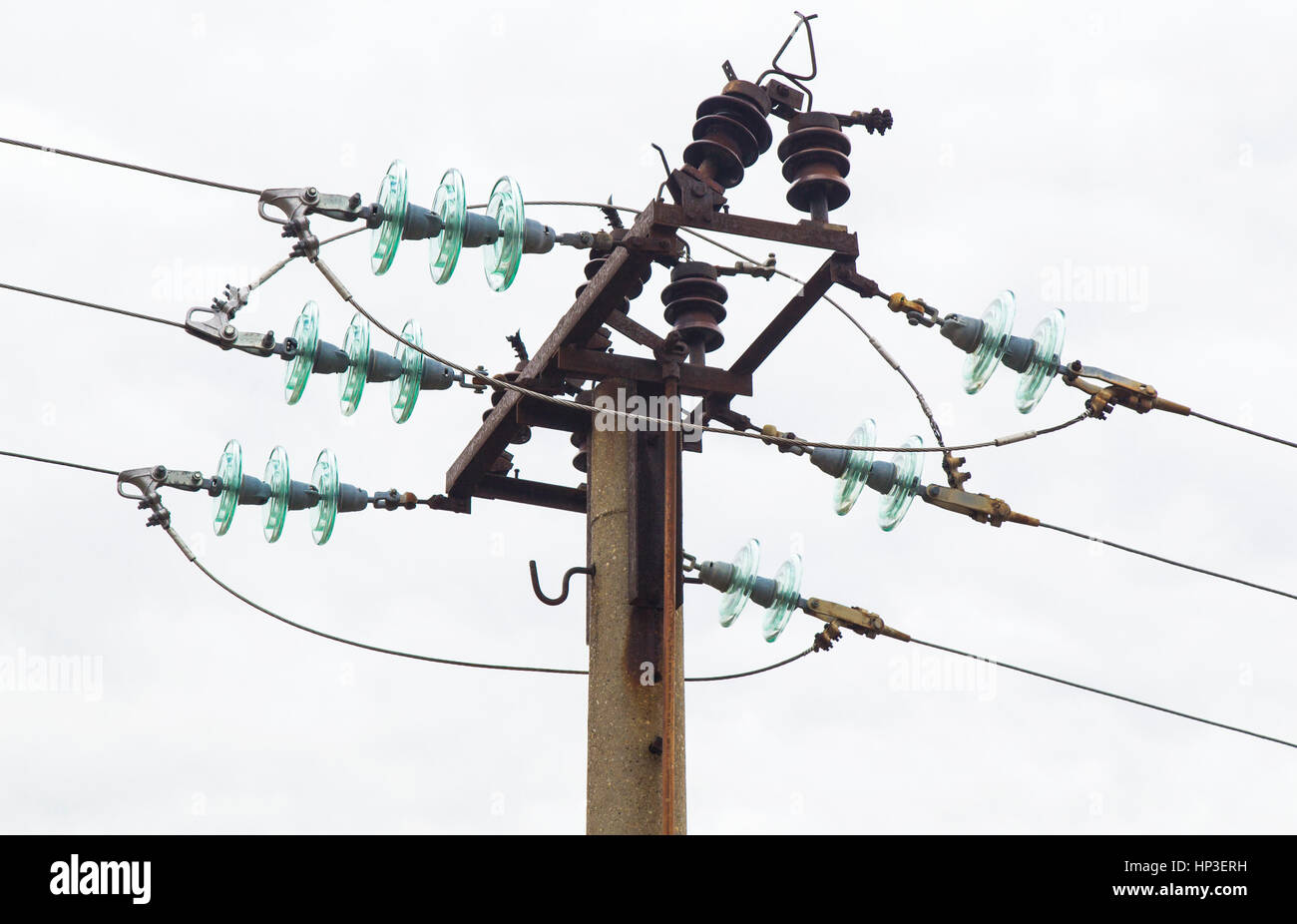 Electrical overhead line Stock Photo - Alamy