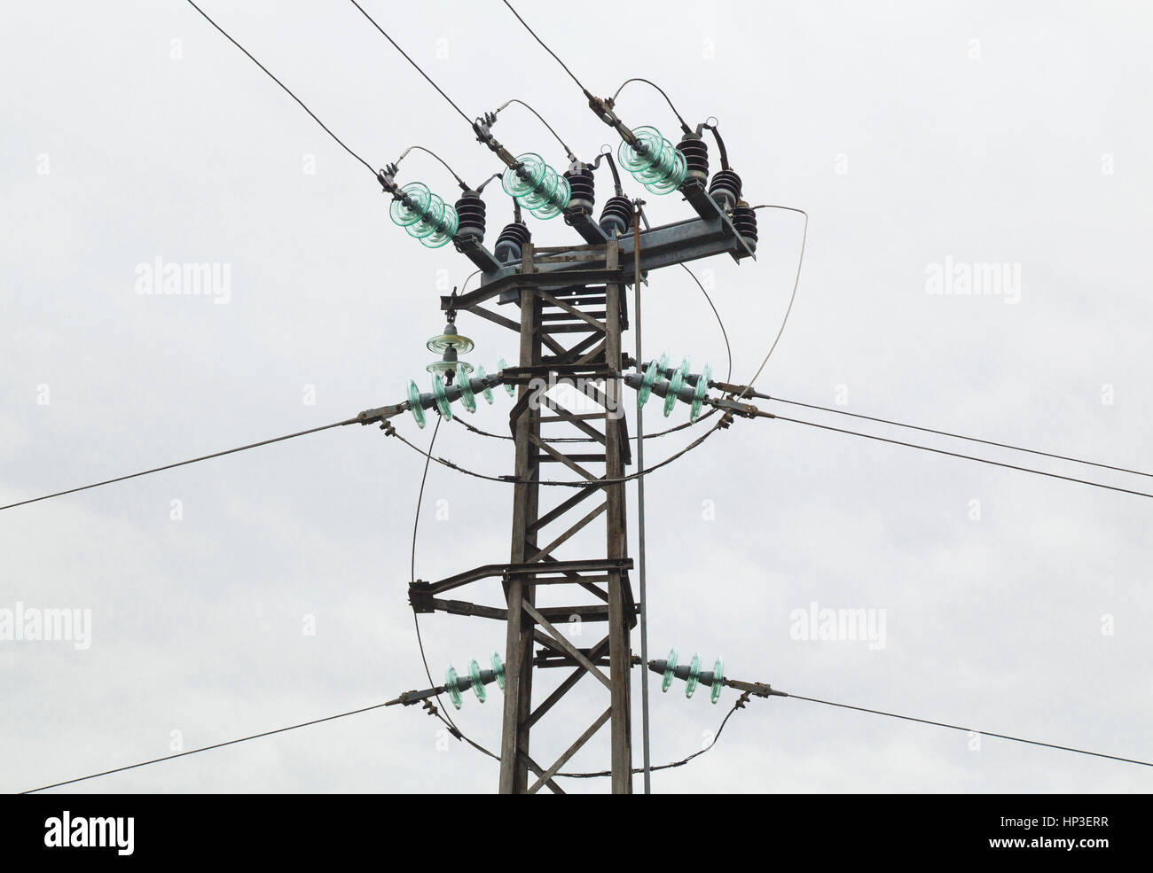 Electrical overhead line Stock Photo - Alamy
