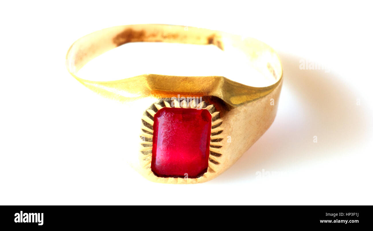 Golden ring isolated on white background Stock Photo - Alamy