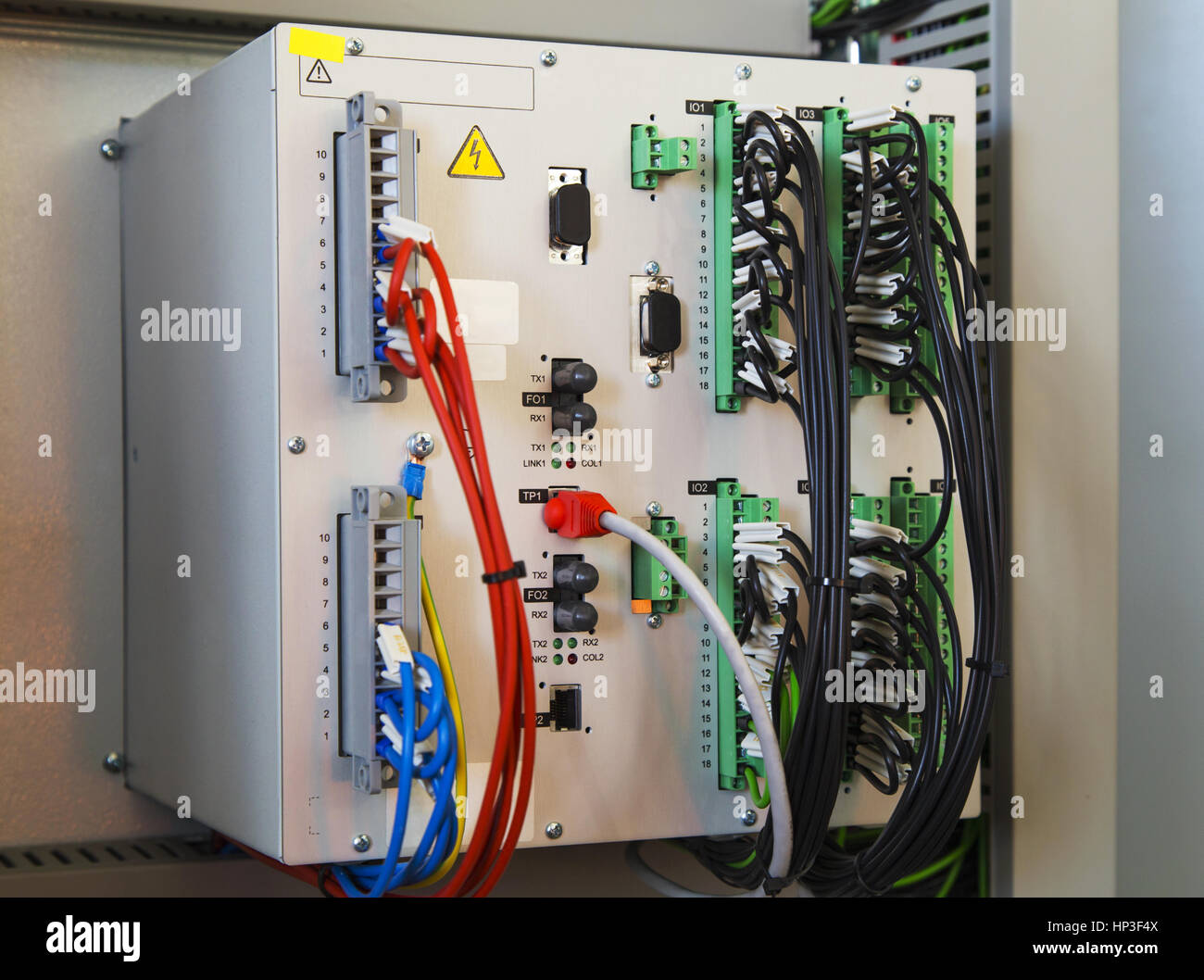 Industrial electrical panel with electronic devices for relay ...