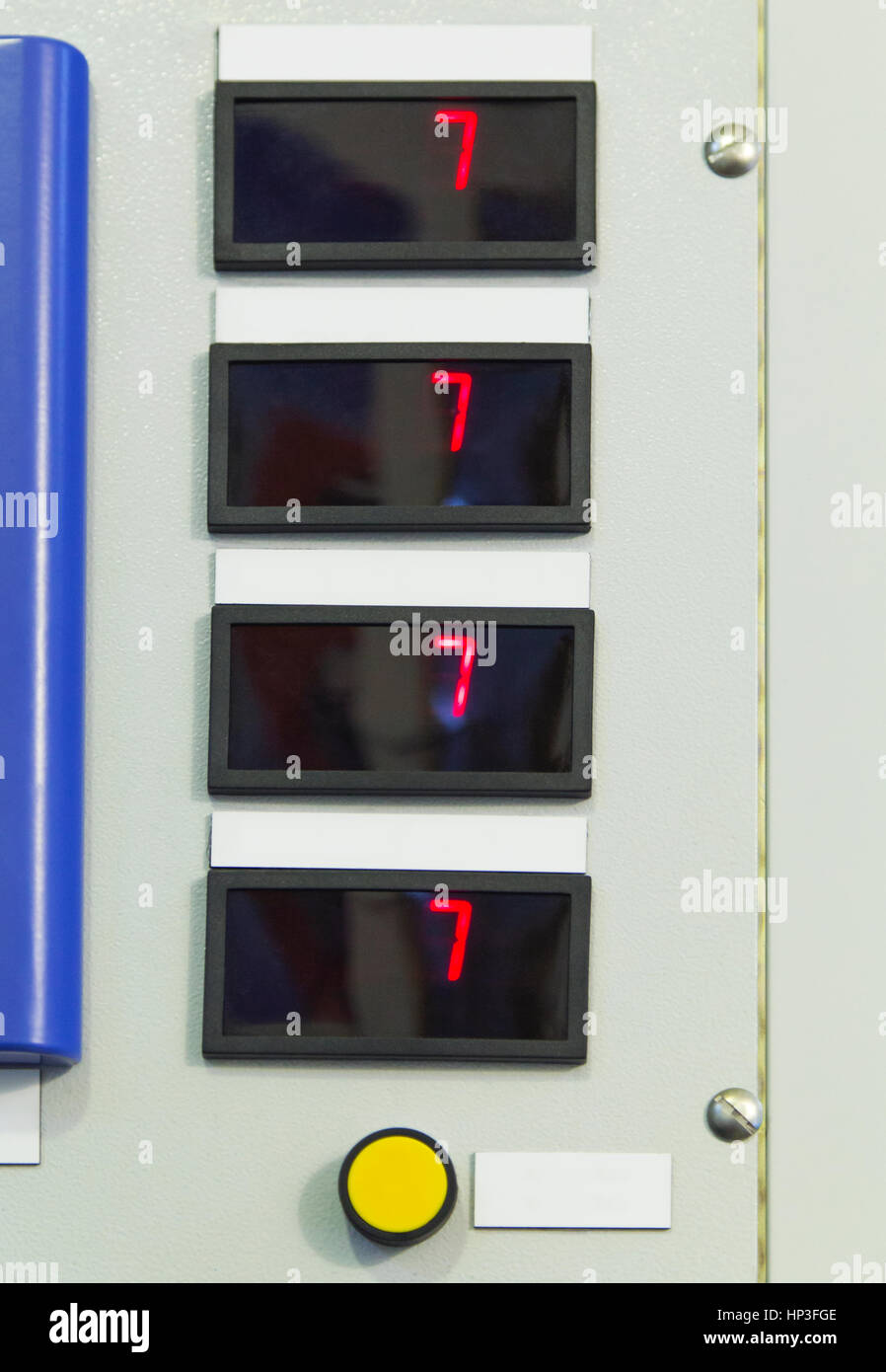 Digital indicators on electrical control panel Stock Photo - Alamy