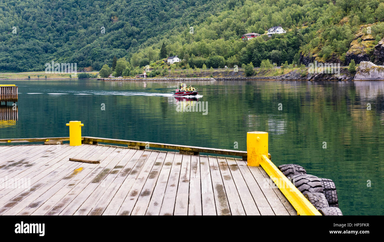 Making a boat trip in a rigged inflatable boat - RIB - on Aurlandsfjord ...