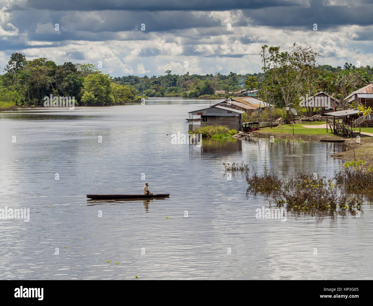 Amazon River, Peru - May 13, 2016: View of the Amazon River from the ...