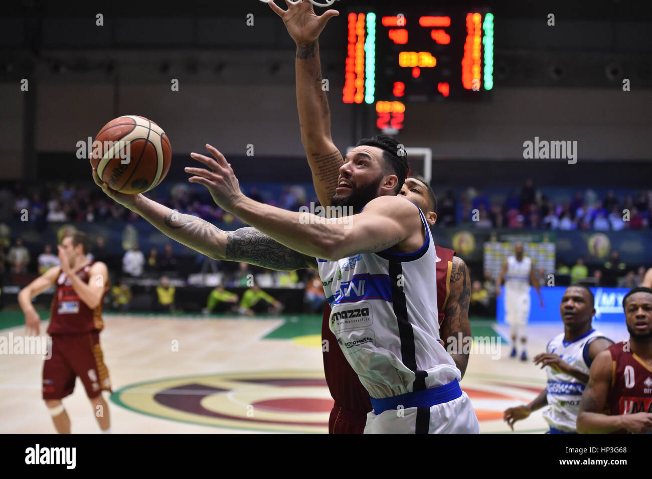 Rimini, Italy. 17th Feb, 2017. Christian Burns during the basketball ...