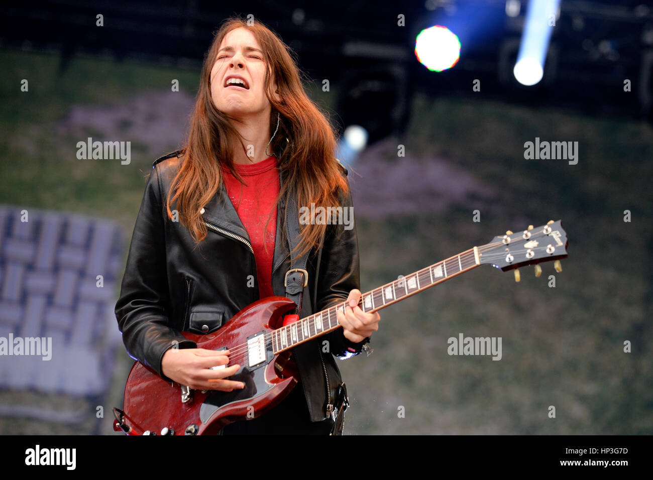 Girl guitarist in leather hi-res stock photography and images - Alamy