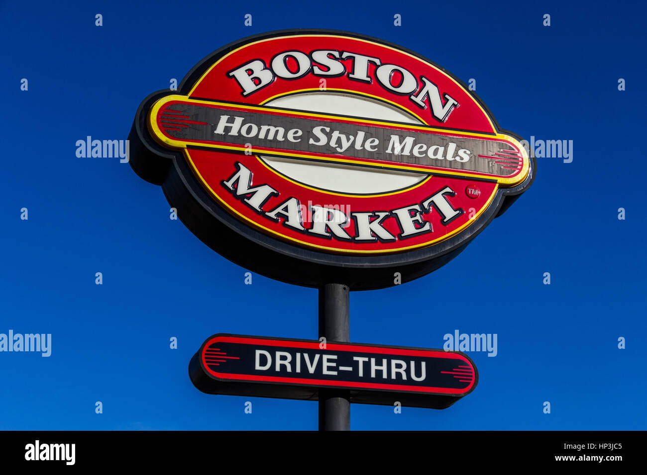 Indianapolis - Circa February 2017: Logo and Signage of a Boston Market ...