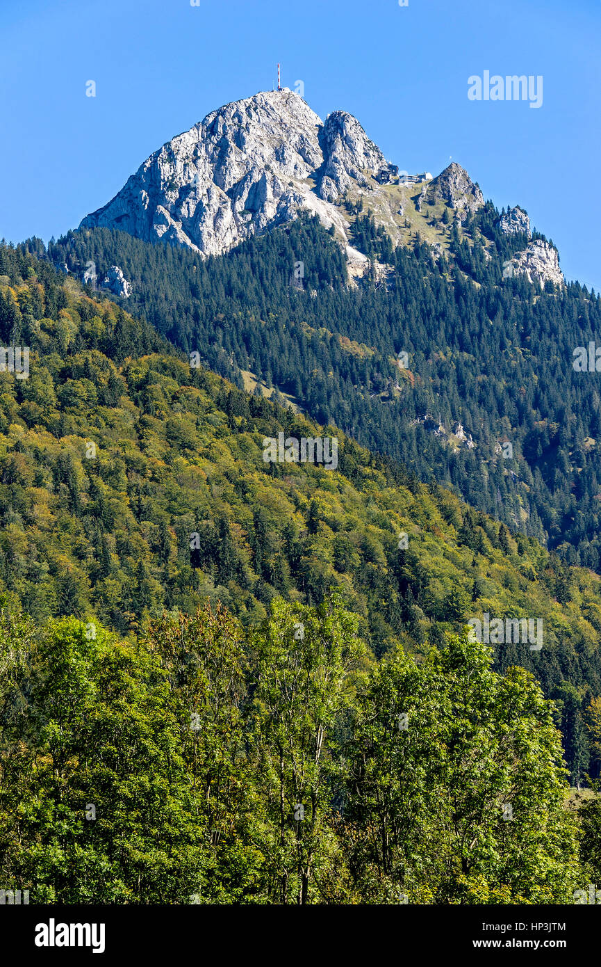 Mount Wendelstein with transmitter of Bayerischer Rundfunk at the top ...