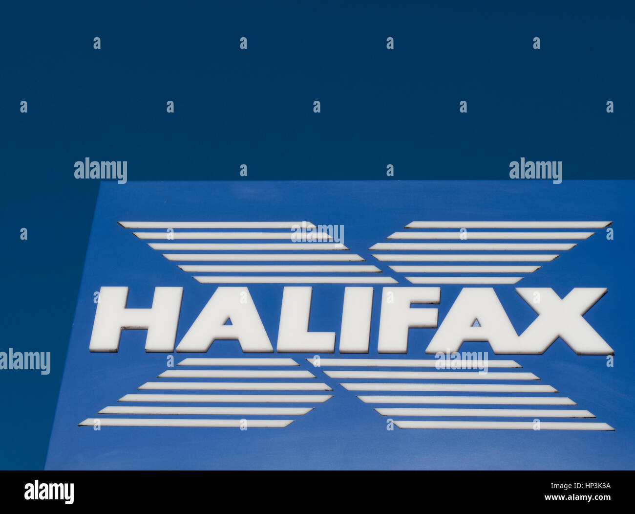 Halifax bank sign over local branch office Stock Photo - Alamy